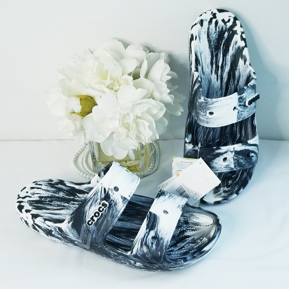CROCS | Shoes | Nwt Crocs Sandal Classic Crocs Marbled Sandal With ...
